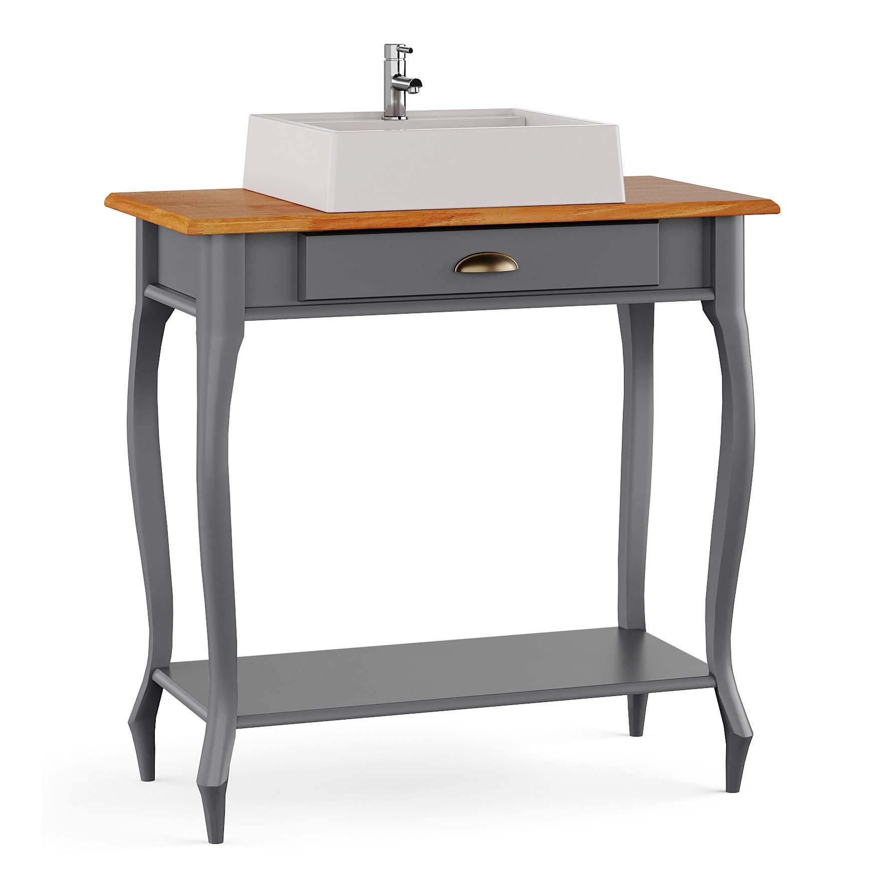 Mini Lavabo Luiz Xv 0,80m com Cuba - 3062 | MadeiraMadeira