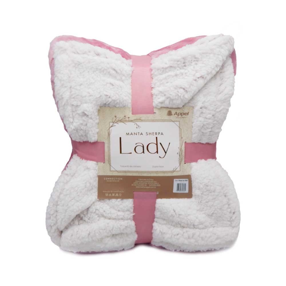 Manta Sherpa Lady Flannel Rosa Ice Appel | MadeiraMadeira