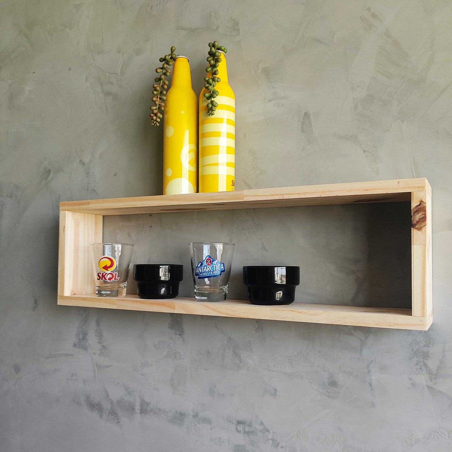 Kit 3 Nichos Madeira Pinus Retangular Decorativo Rústico P | MadeiraMadeira