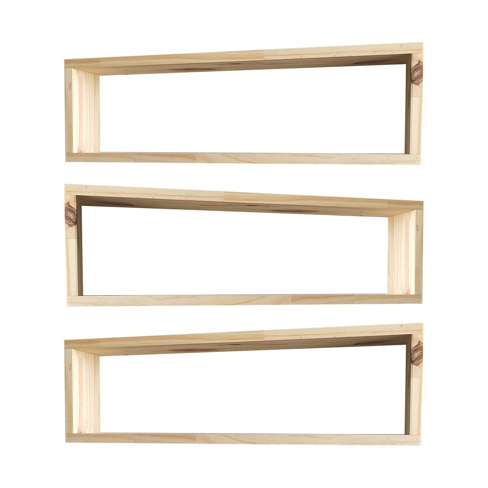 Kit 3 Nichos Madeira Pinus Retangular Decorativo Rústico P | MadeiraMadeira