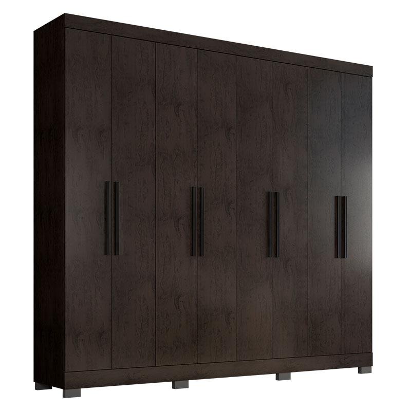 Guarda Roupa Casal Ambiente Prime 1684 Café com Pés Reto News Cinza ...