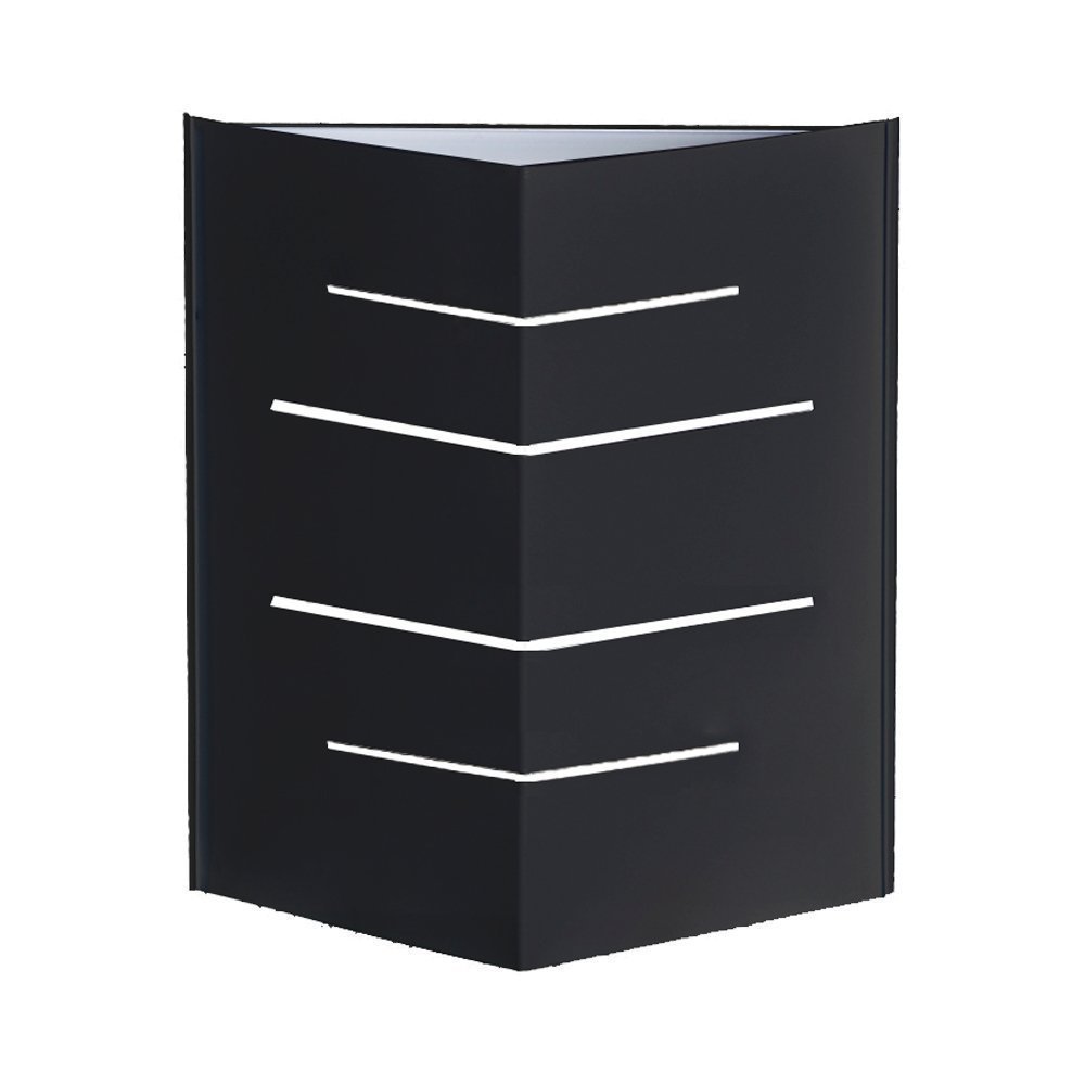 LUMINÁRIA PAREDE ARANDELA MADRI TRIANG C/4 FRISOS PRETO - 1466 PT ...