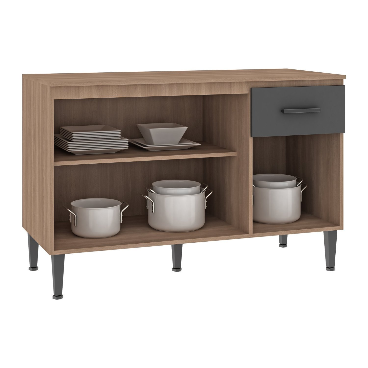 Balcão para Pia de Cozinha 3 Portas 1 Gaveta 120cm | MadeiraMadeira