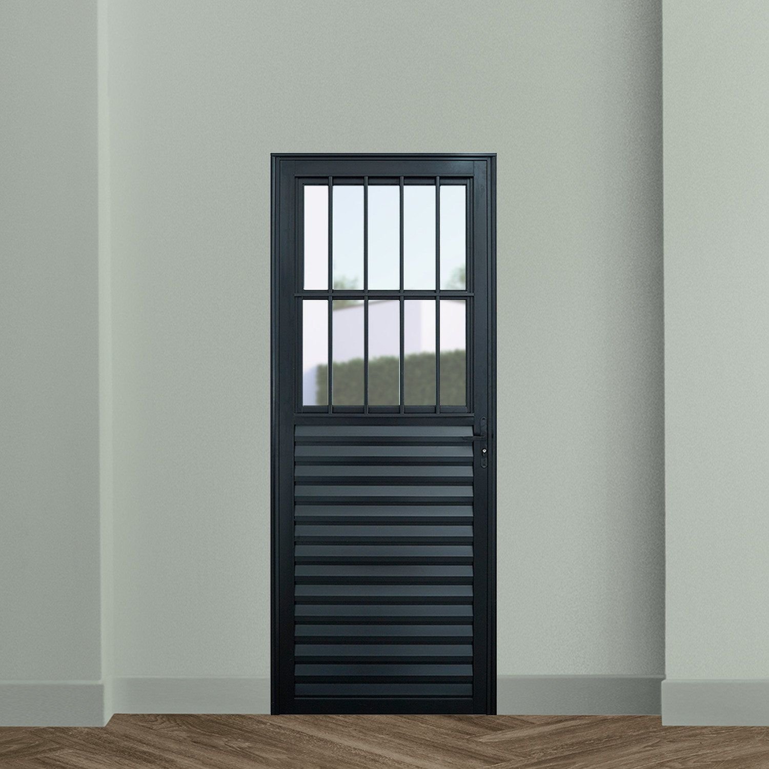 Porta de Aluminio Postigo Social 210x80cm Linha Plus Lux-esquadrias ...