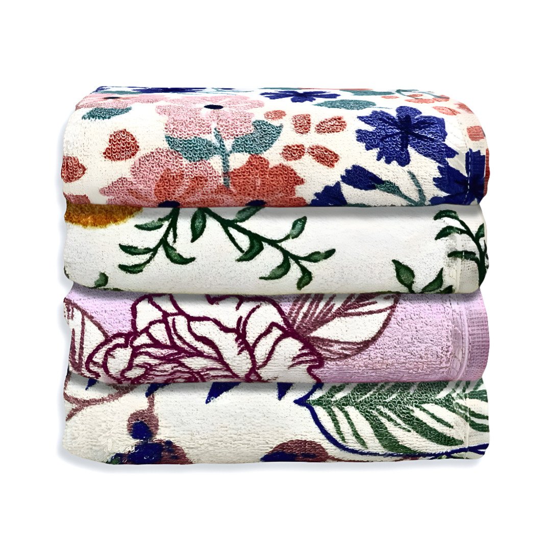 Kit C/ 4 - Toalhas de Rosto - Estampado - Nice - 400g - 100% Algodão ...