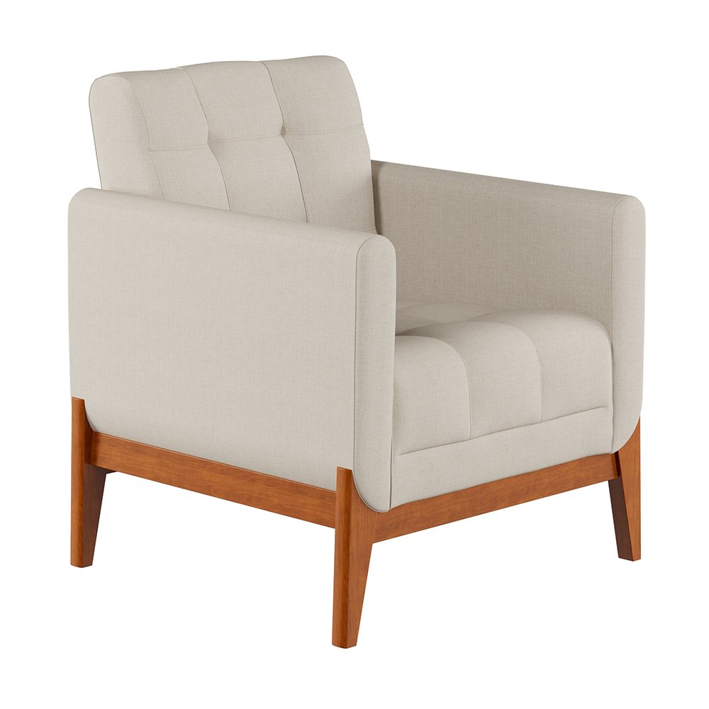 Poltrona Brooks Linho Areia | MadeiraMadeira