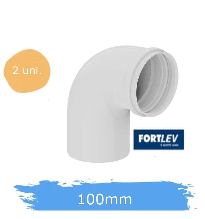 Kit 2 Curva 90° Esgoto Fortlev 100mm Curta | MadeiraMadeira