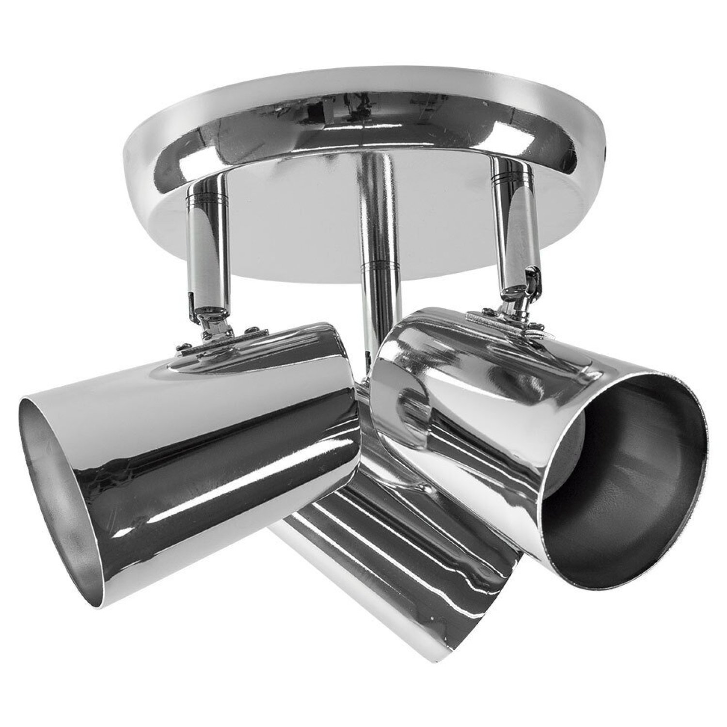 Spot Triplo Canopla Aço 3 Lâmpadas E-27 Sobrepor New Short | MadeiraMadeira