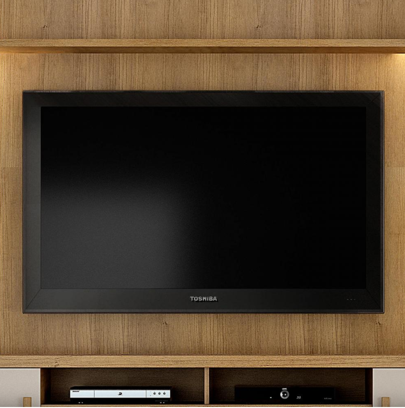 Estante Home para TV até 60 Polegadas Plenus Valdemóveis Ipê/Off White ...