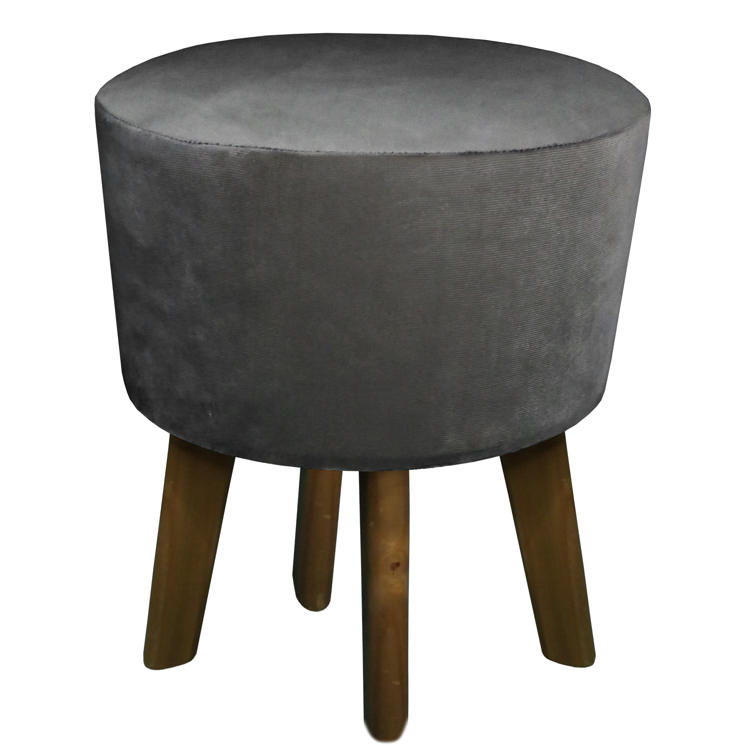 Puff Redondo Suede Liso Cinza 48 X 36 | MadeiraMadeira