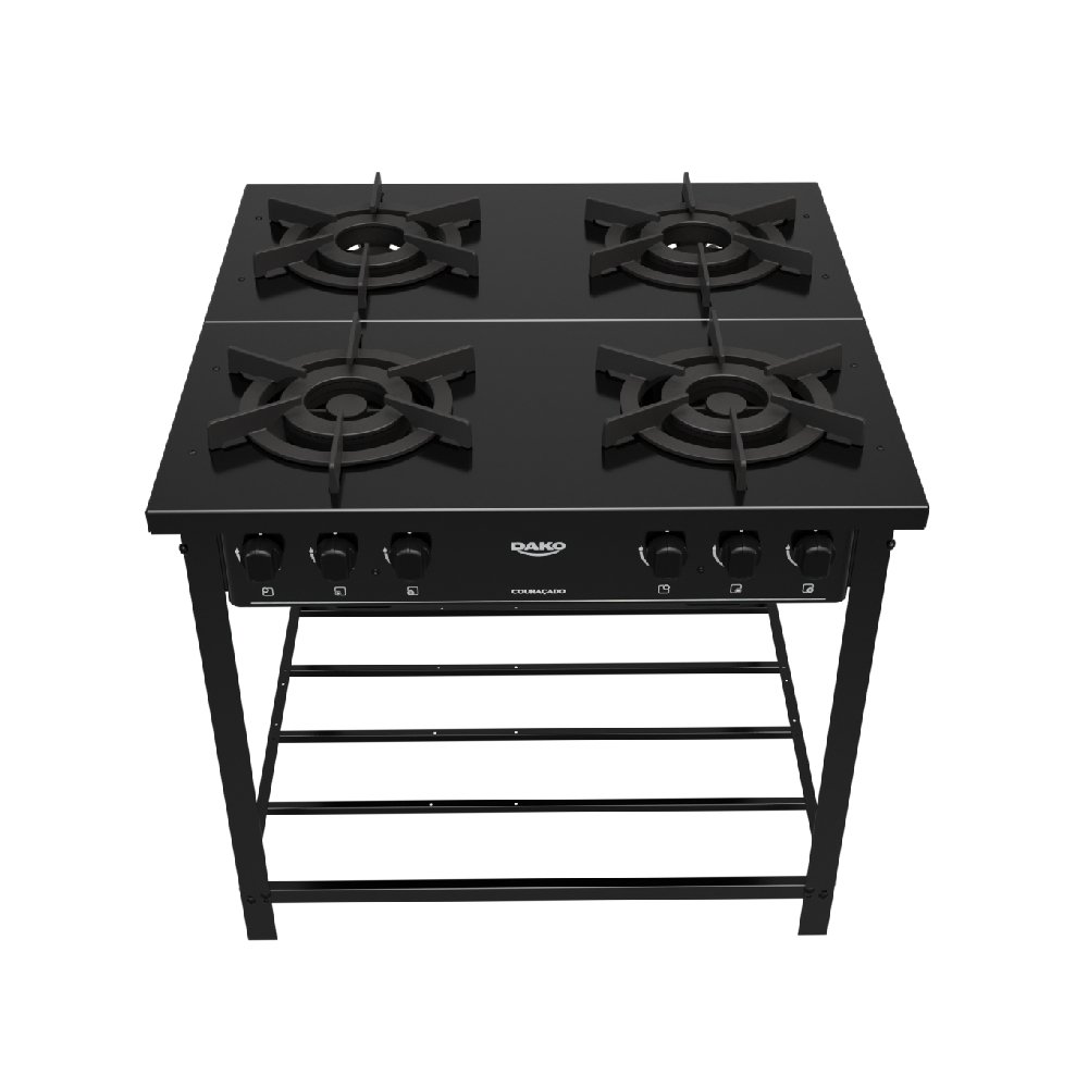 Fogão Industrial 4 Bocas Dako Couraçado 300001457 Preto SE | MadeiraMadeira