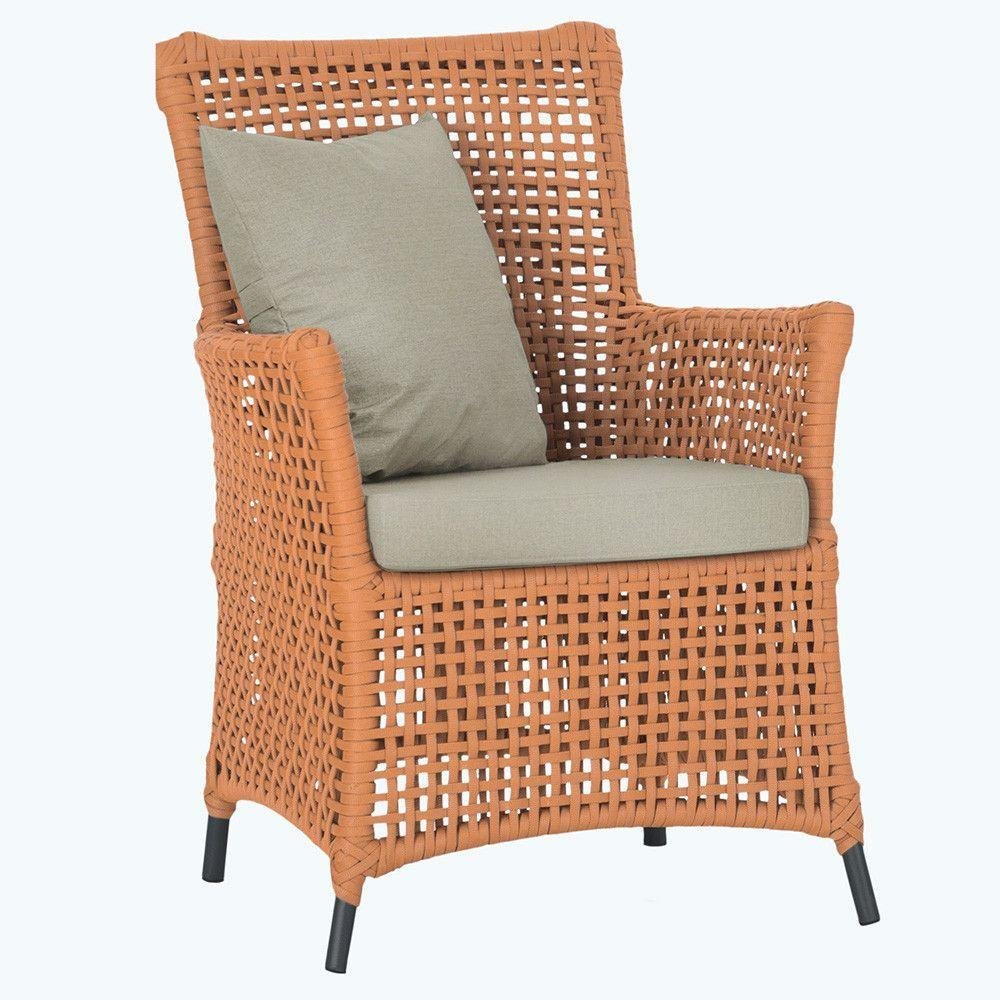 Poltrona Igapó Alumínio Micro Pintura Preta Corda Náutica E7 Terra Cota ...