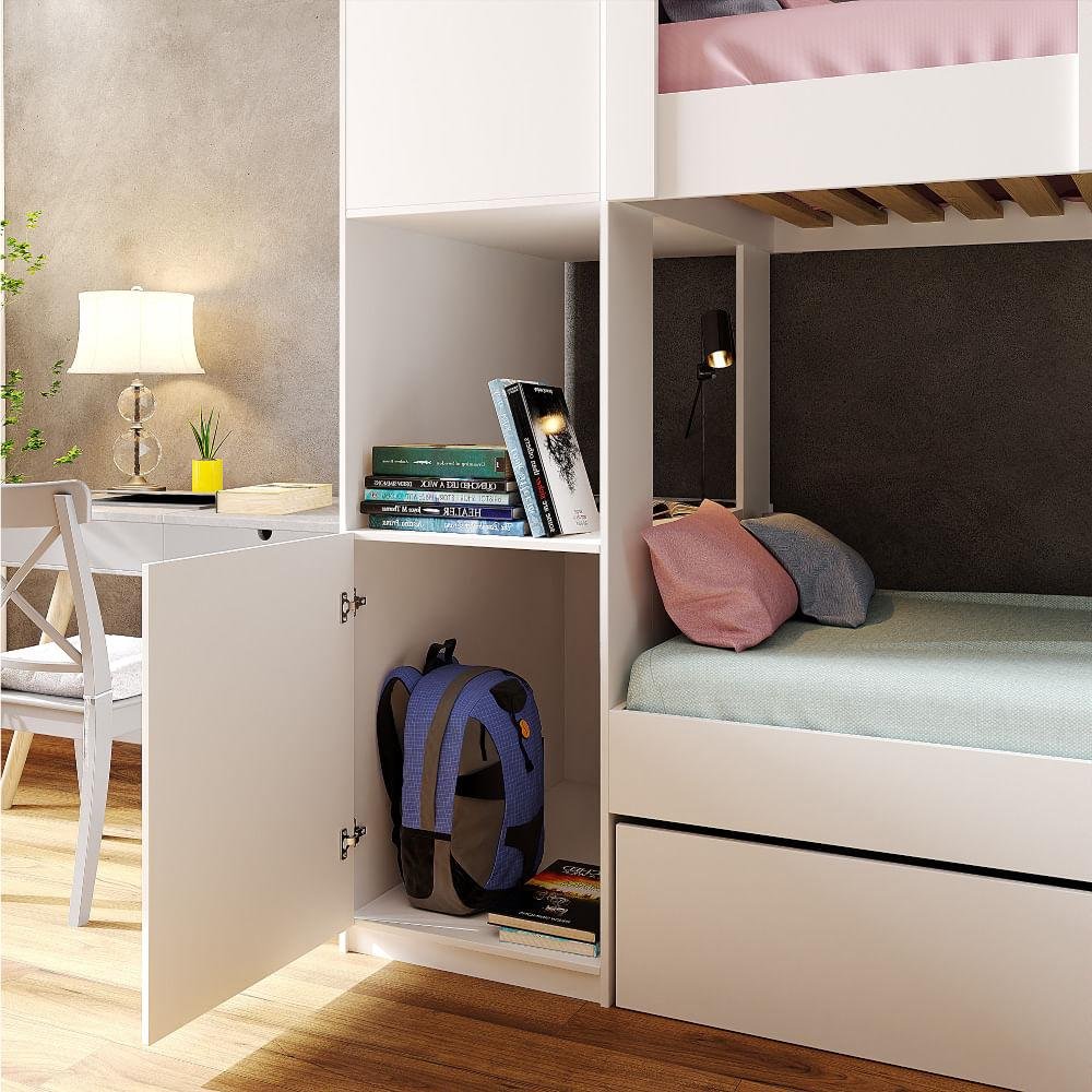 Treliche Juvenil Star Max com Baú e 1 Porta Branco - Casatema ...