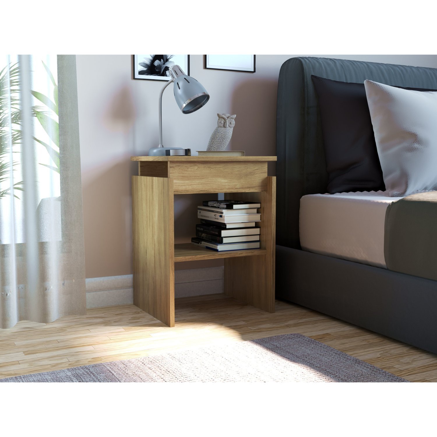 Mesa Lateral Retangular 1 Prateleira | MadeiraMadeira