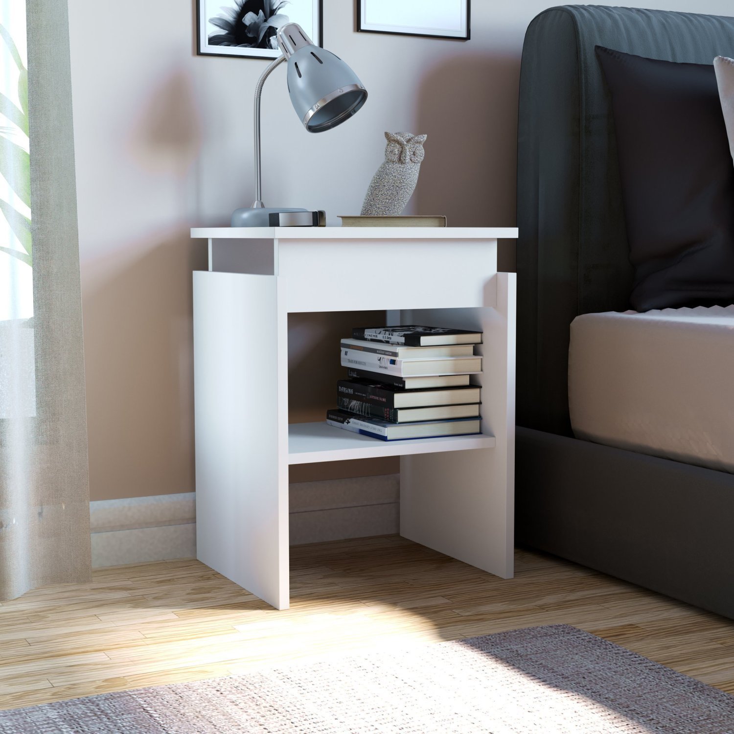 Mesa Lateral Retangular 1 Prateleira | MadeiraMadeira