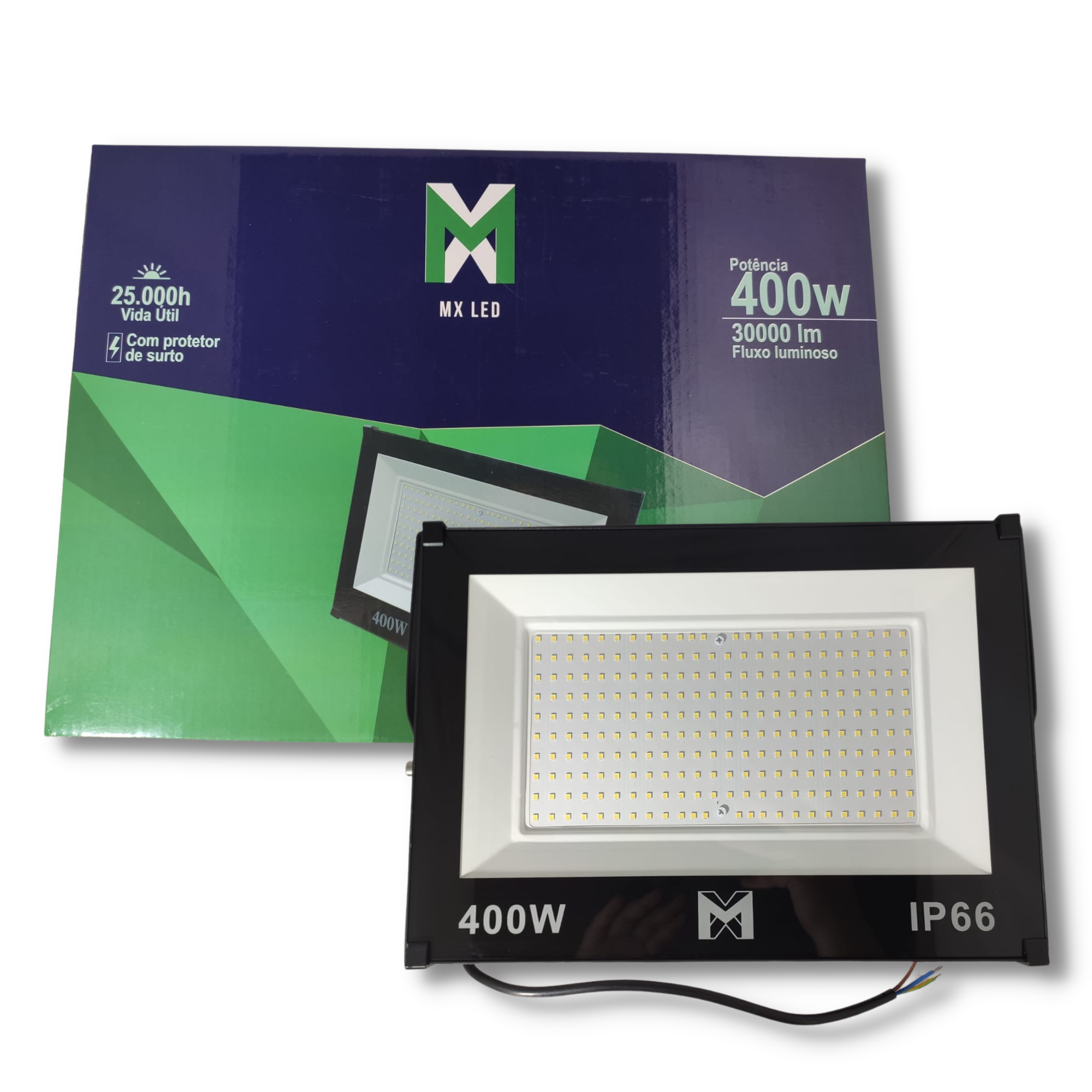 Refletor Led 400w Bivolt Branco Frio 6500k Maxxy Led | MadeiraMadeira