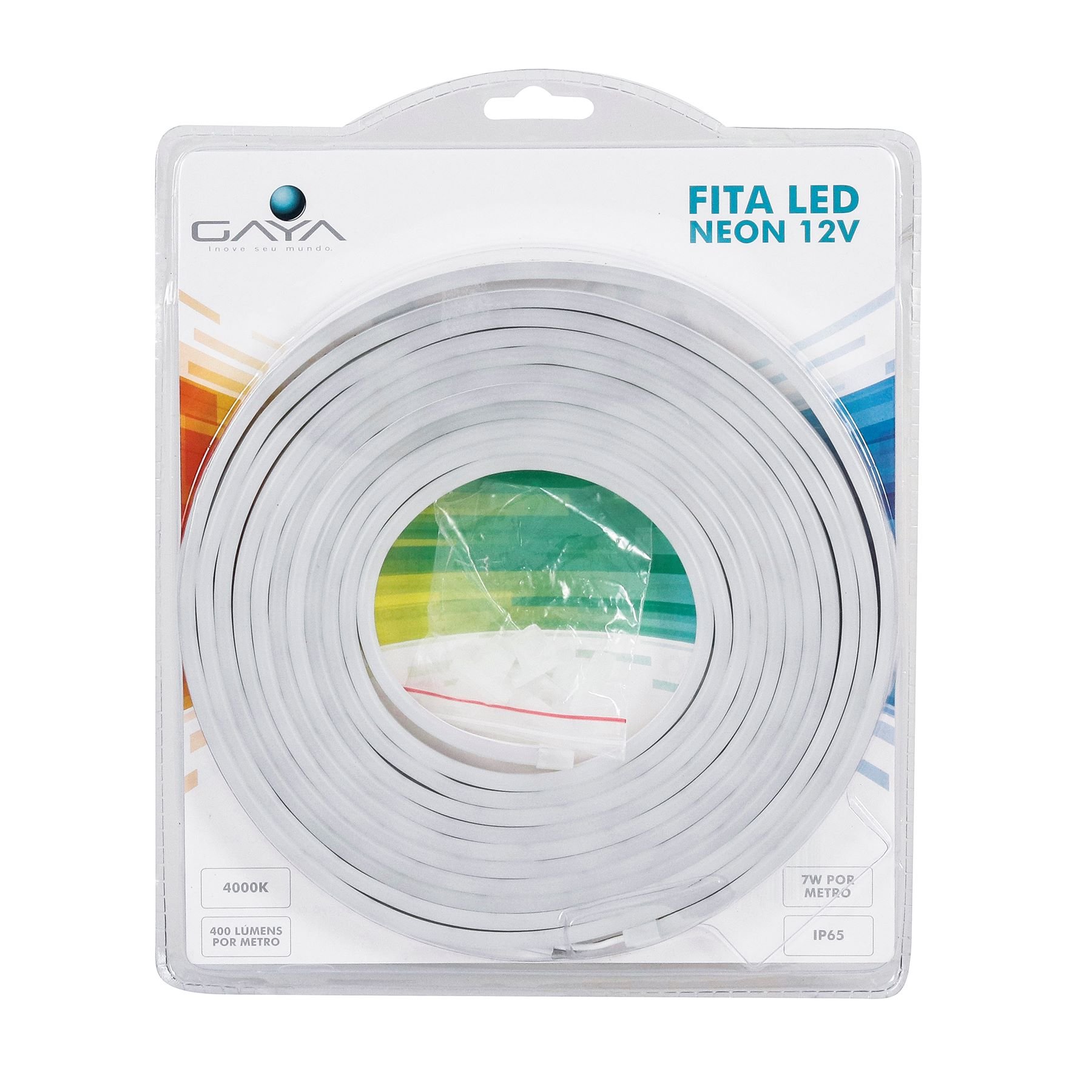 Kit Fita Neon 7.4w/m 12v Rolo de de 5 Metros Gaya 1167 Fita Neon Slim e ...