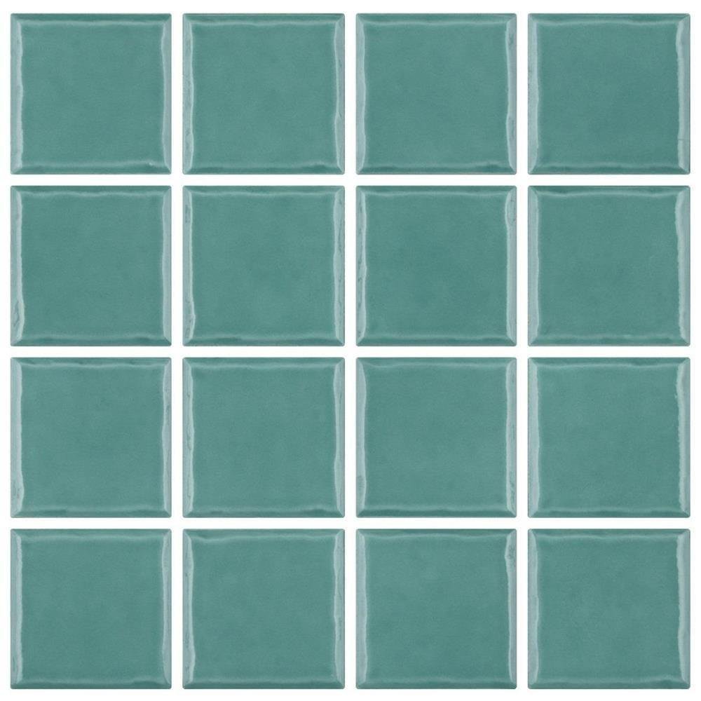 Revestimento Brilhante Prisma Jade Telado Verde 7,5x7,5cm | MadeiraMadeira