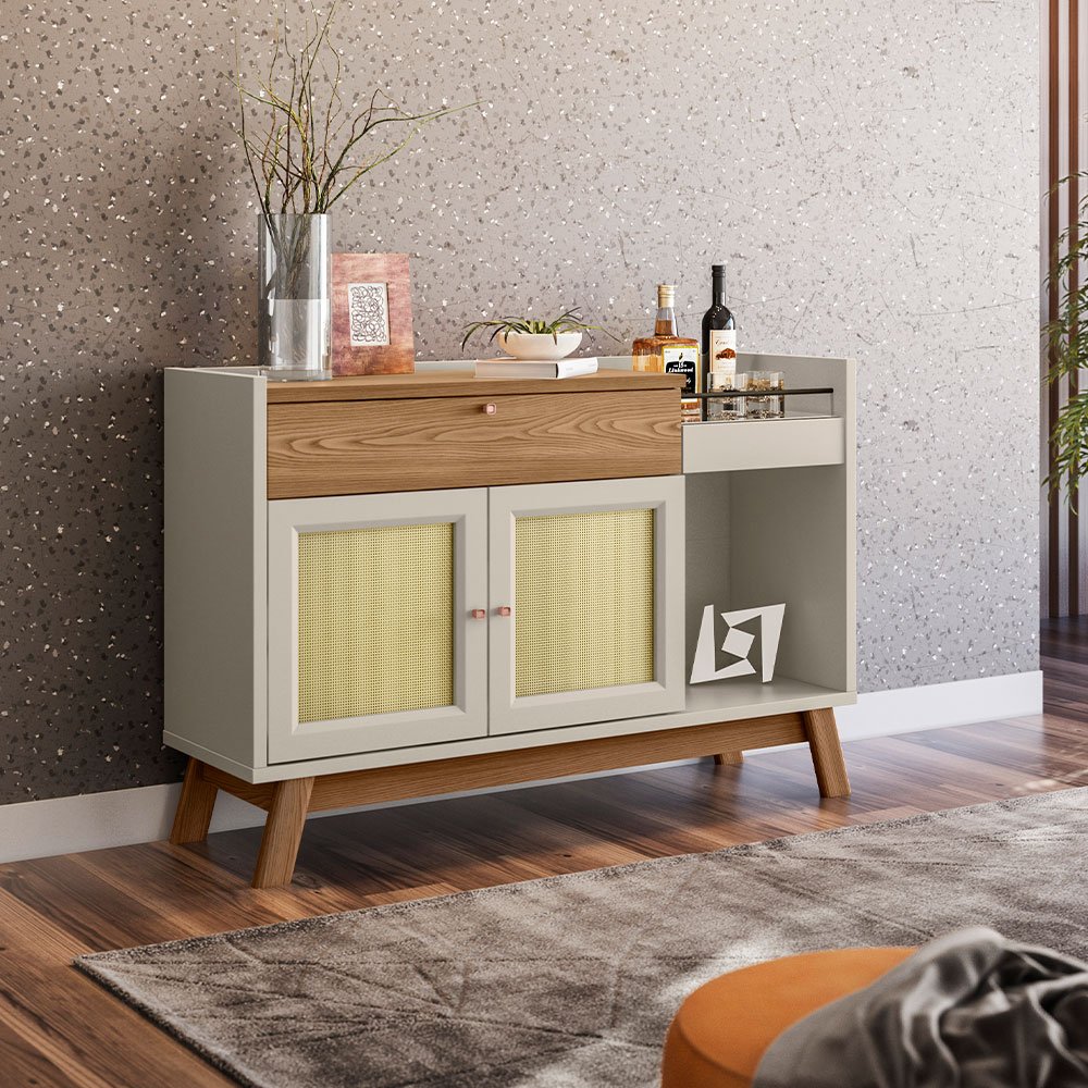 Aparador Buffet Para Sala De Estar 02 Portas e 01 Gaveta Lucca L05 ...