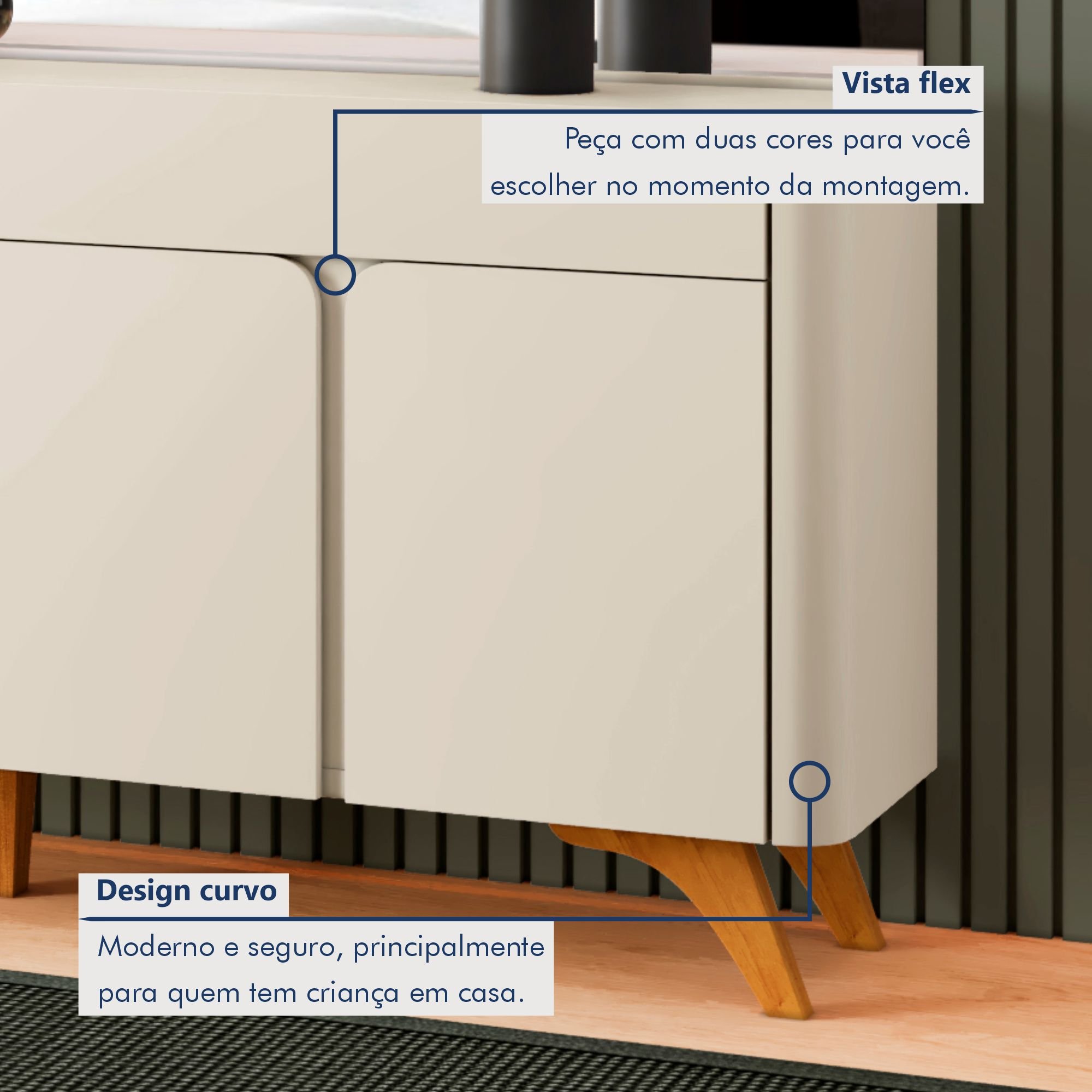 Buffet para Sala de Jantar Aros 4 Portas 172cm | MadeiraMadeira