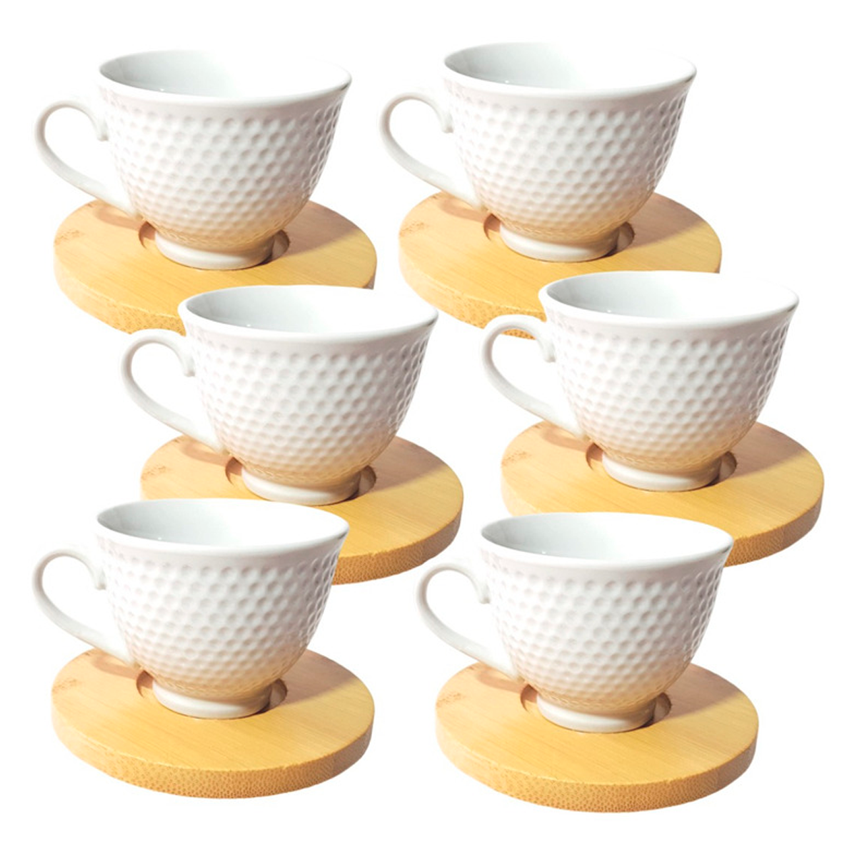 Conjunto de Xicaras e Pires em Bambu Vivace 12 Peças | MadeiraMadeira