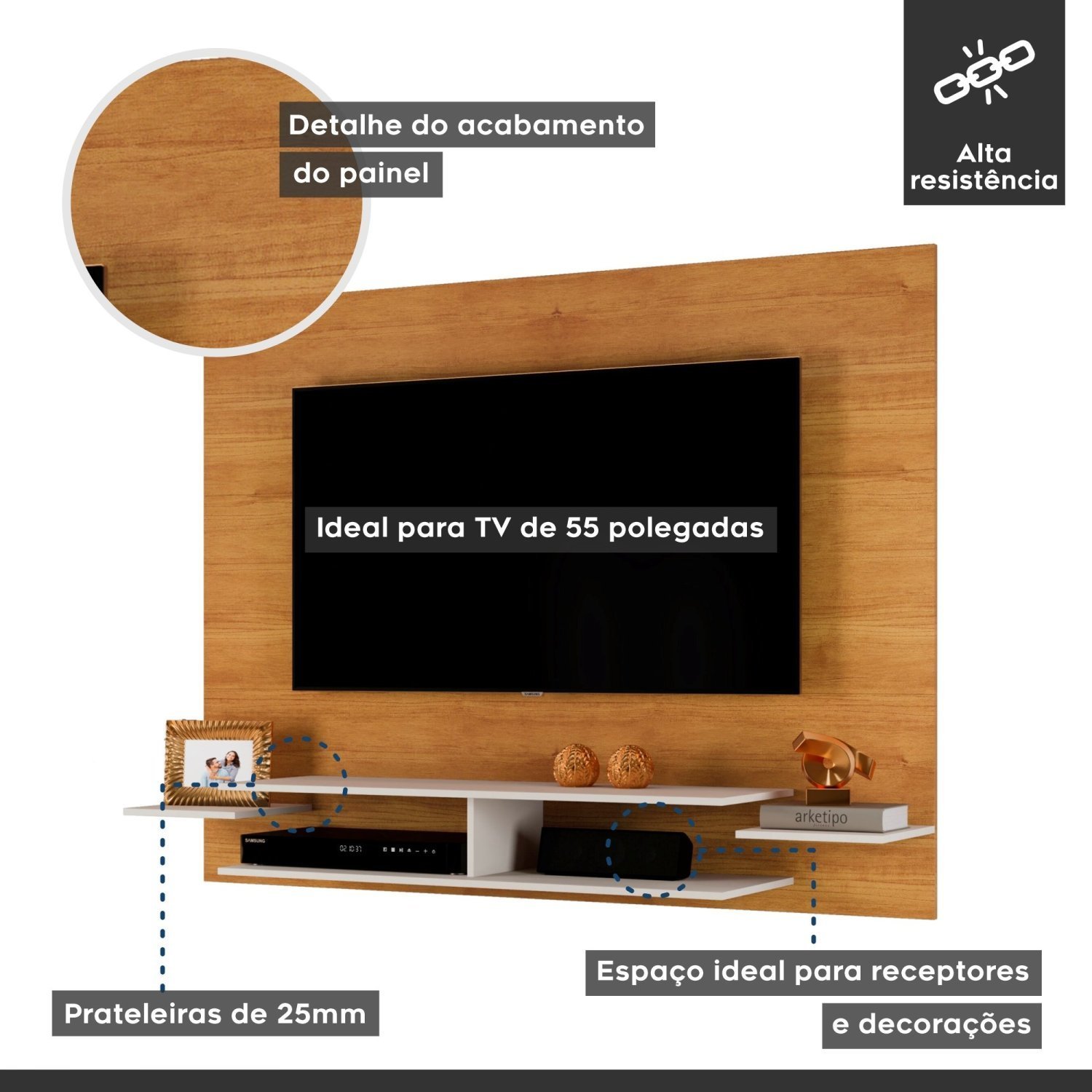 Painel para Tv até 55 Polegadas Vitoria | MadeiraMadeira