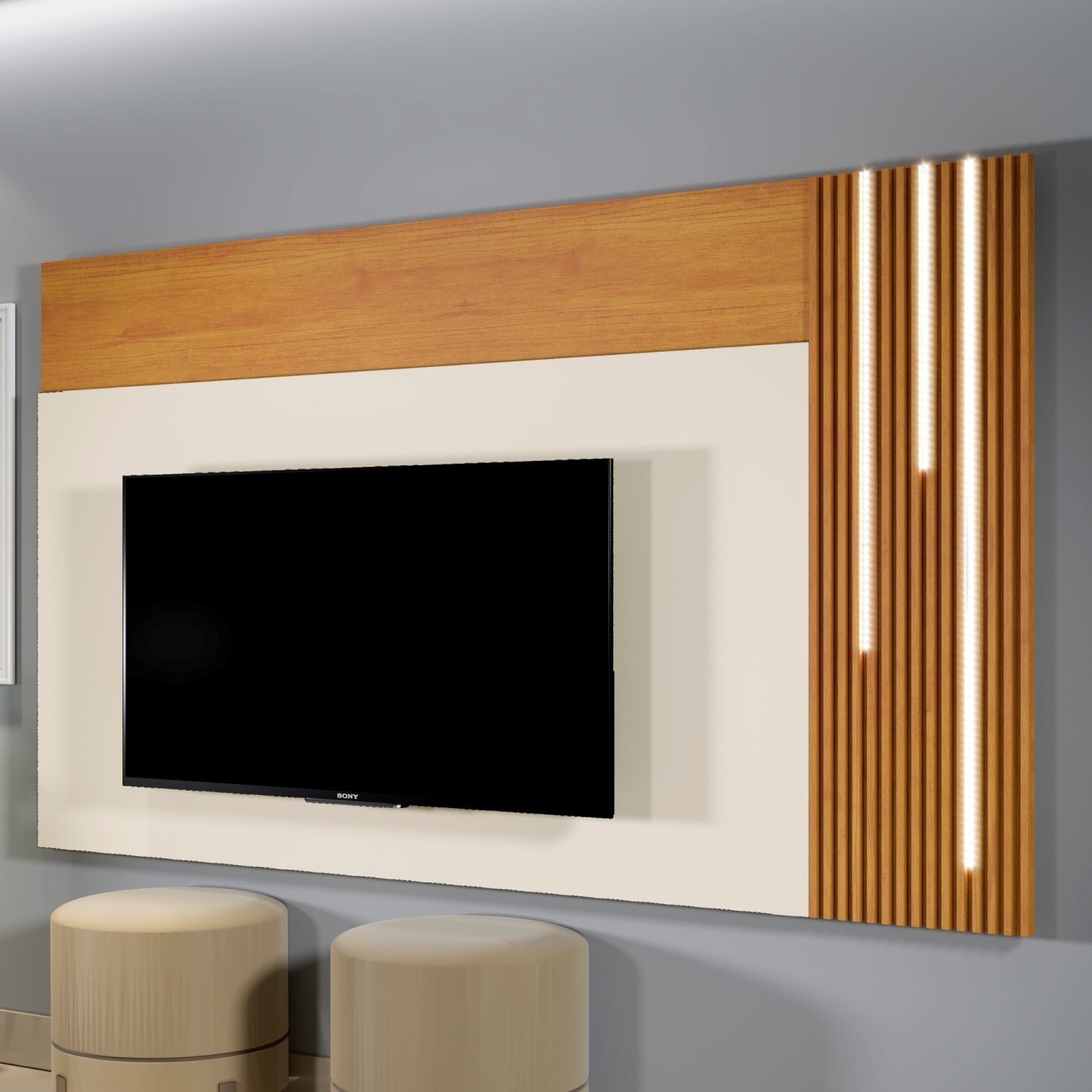 Painel Valencia 220cm com Led Cascata | MadeiraMadeira