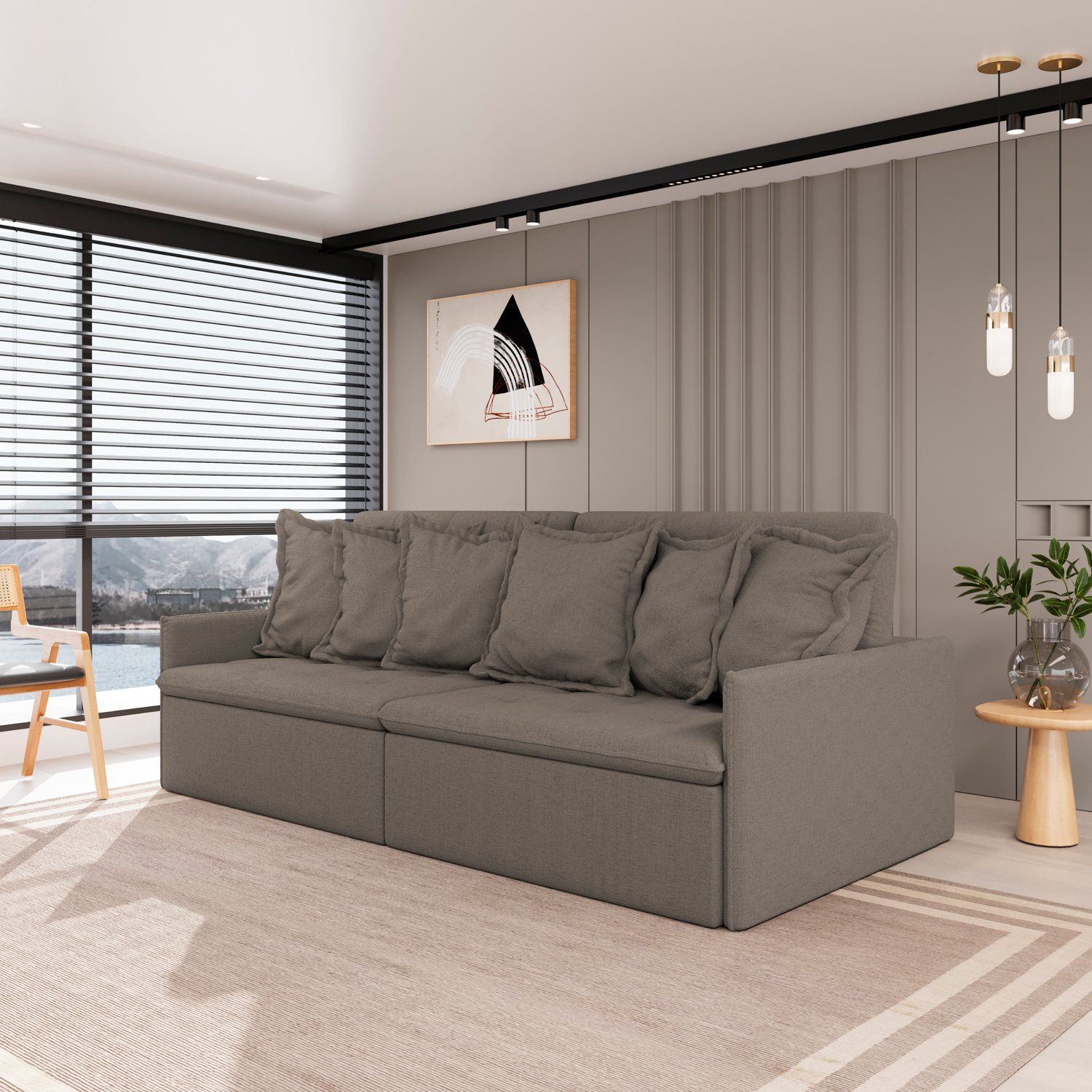 Sofá Retrátil e Reclinável 4 Lugares 280cm Dália CabeCasa ...