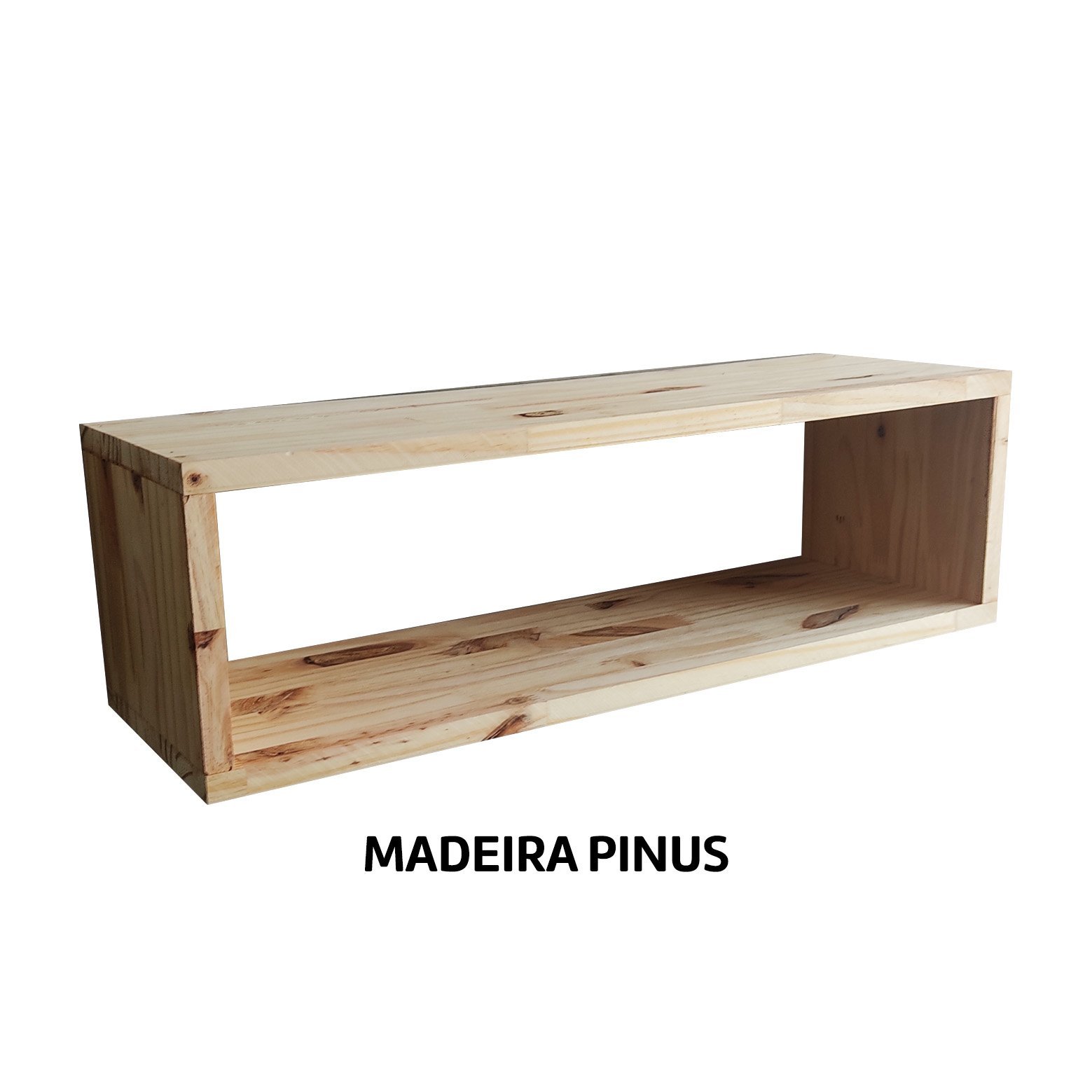 Kit 3 Nichos Madeira Pinus Retangular Decorativo Rústico G | MadeiraMadeira