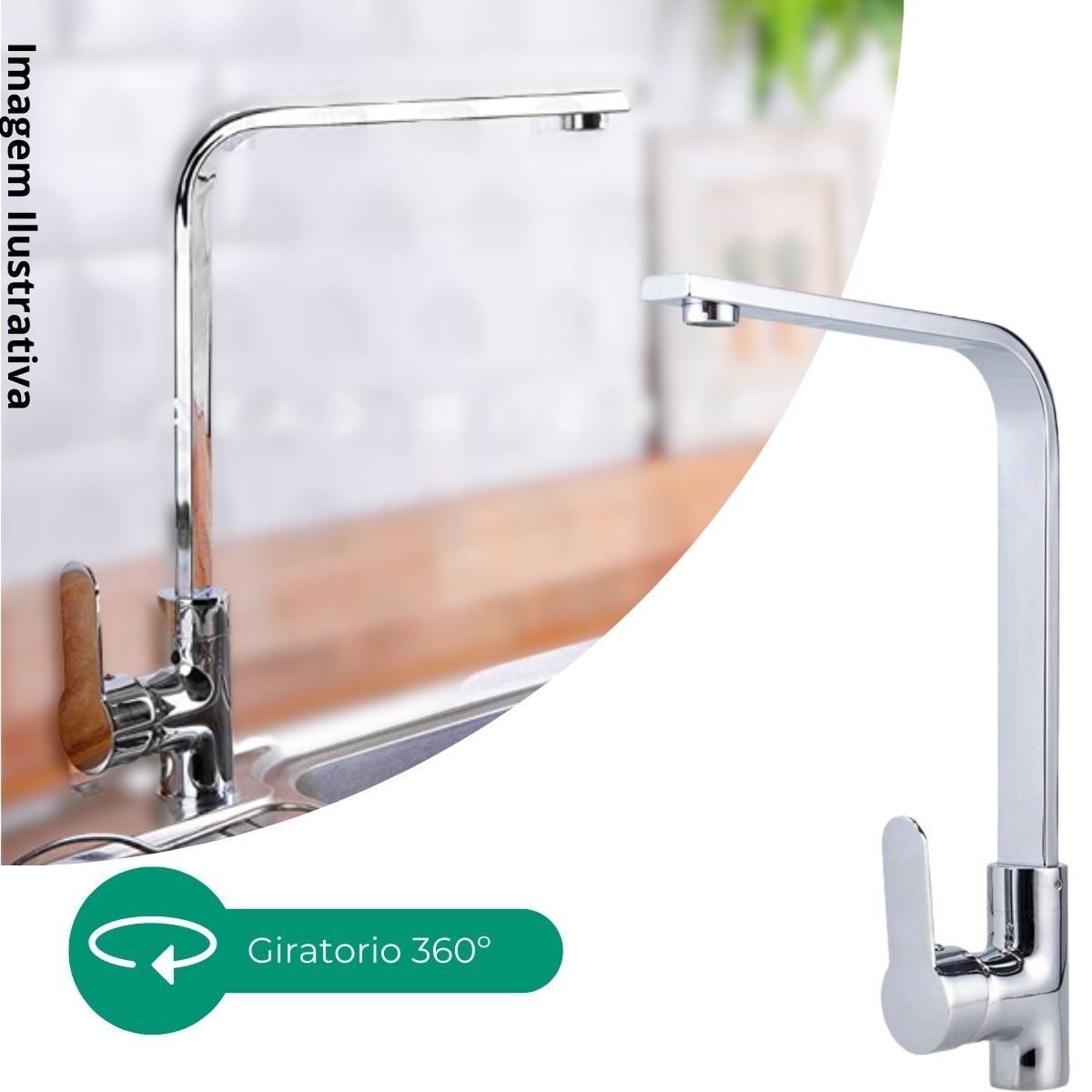 Torneira de Bancada Modelo Slim Monocomando na Cor Inox Cromada ...