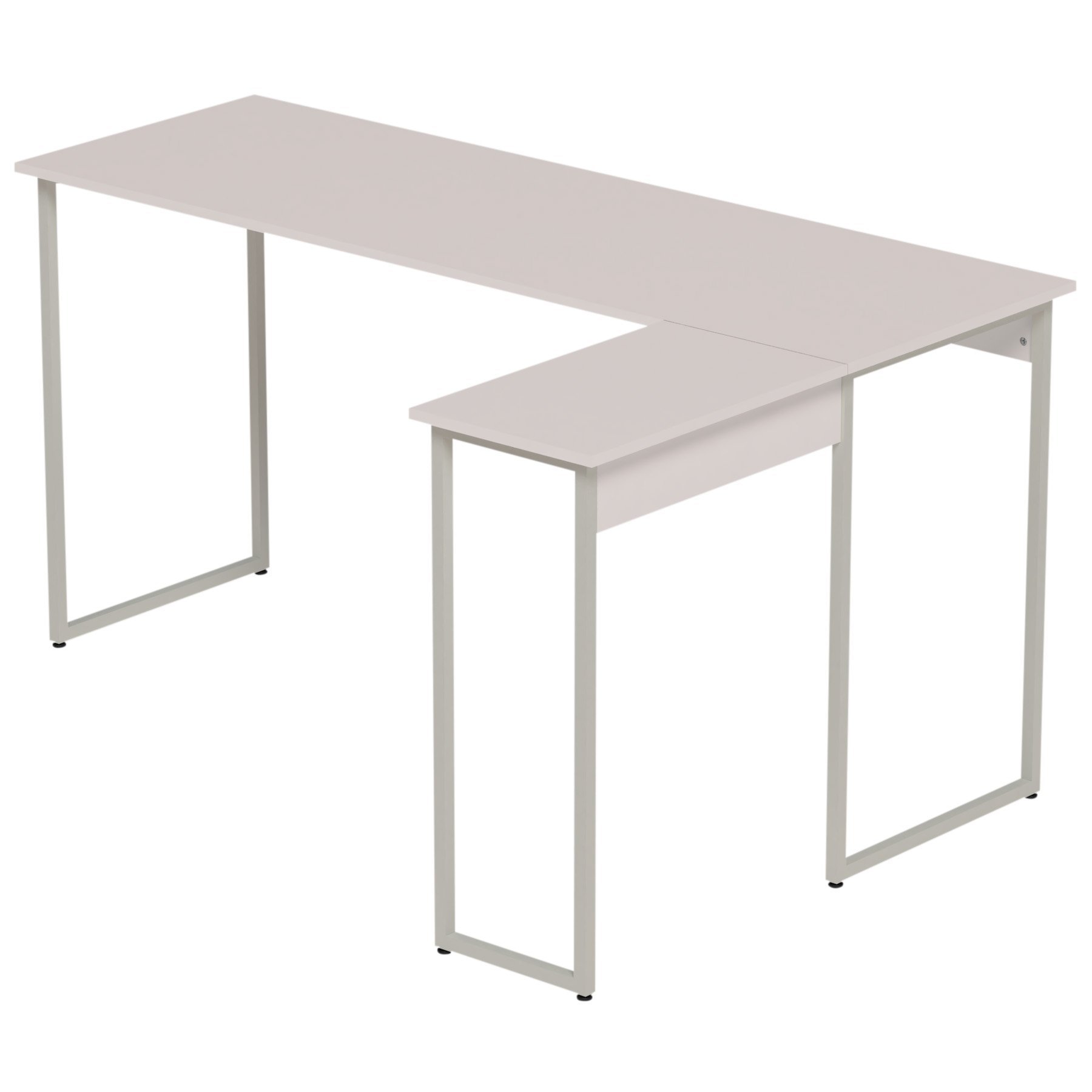 Escrivaninha em L Smart | Champagne Off White - Argila | MadeiraMadeira