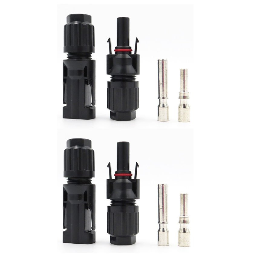2 Pares Conector MC4 Cabo 10mm2 60A Painel Energia Solar | MadeiraMadeira