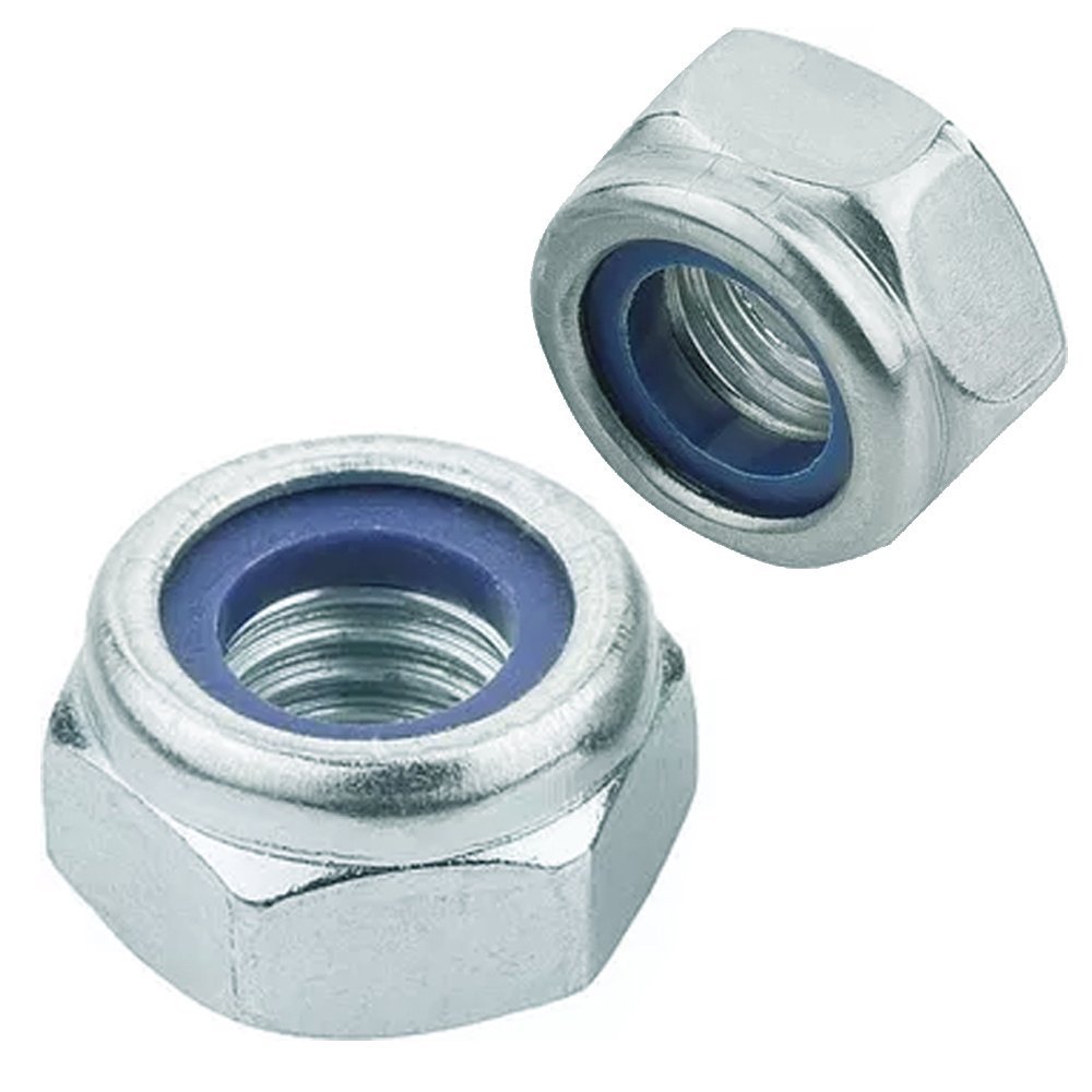 Porca Auto Travante M6 Nylon Inox 304 Din 985 - 50un | MadeiraMadeira