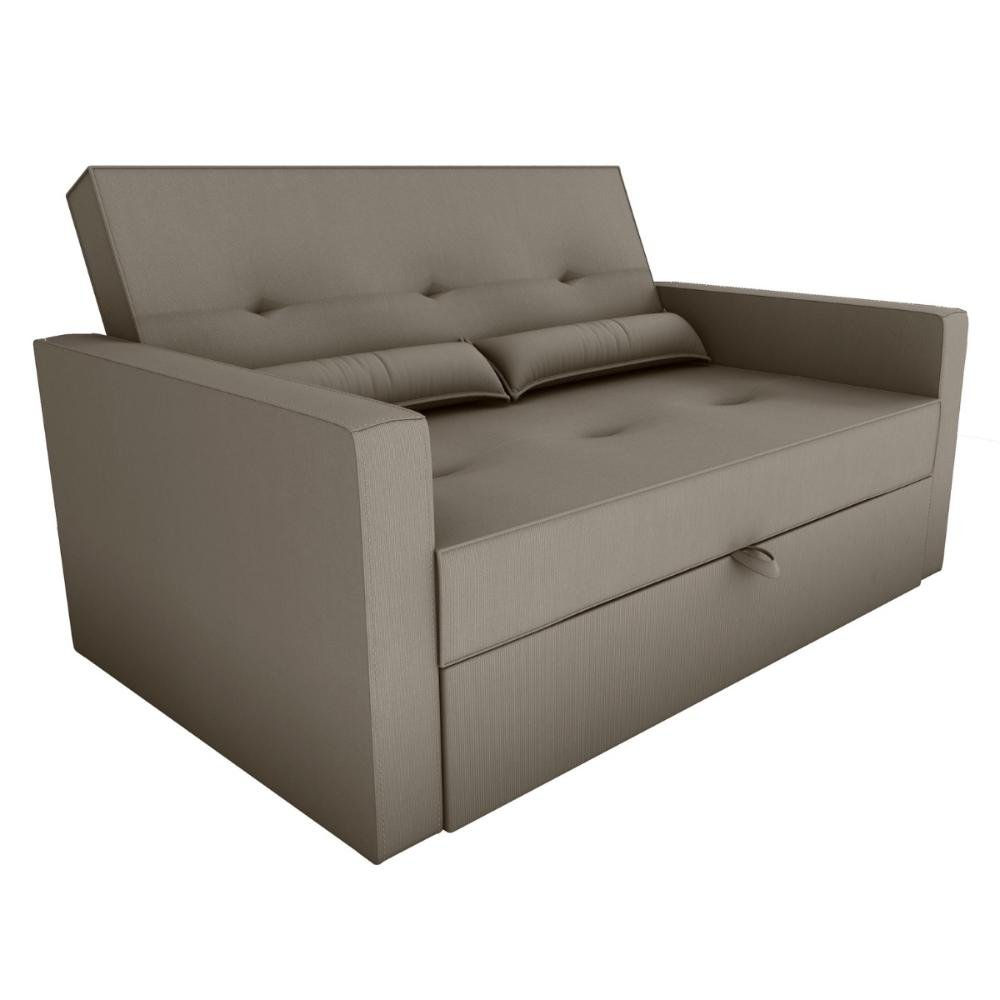 Sofá Cama 2 Lugares 140cm Anne Suede Capuccino Matrix | MadeiraMadeira