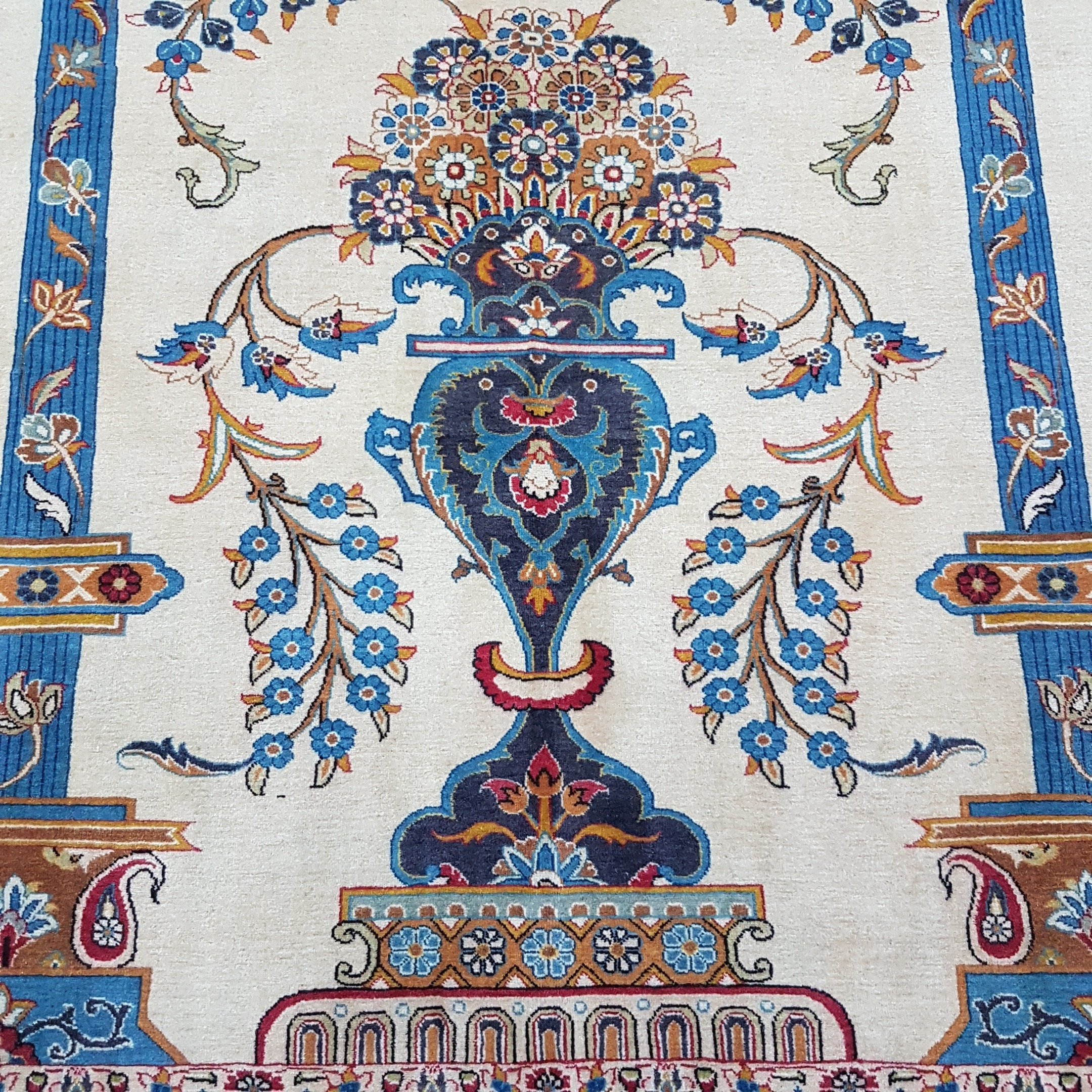 Tapete Persa Tabriz Palaciano Colunas - Handmade - 3,50 X 2,40 - #1133 ...