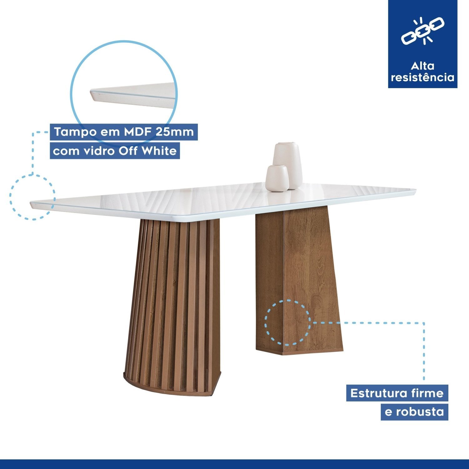 Conjunto Mesa Stella Ripada 120cm com 4 Cadeiras Stella Tampo Smart ...