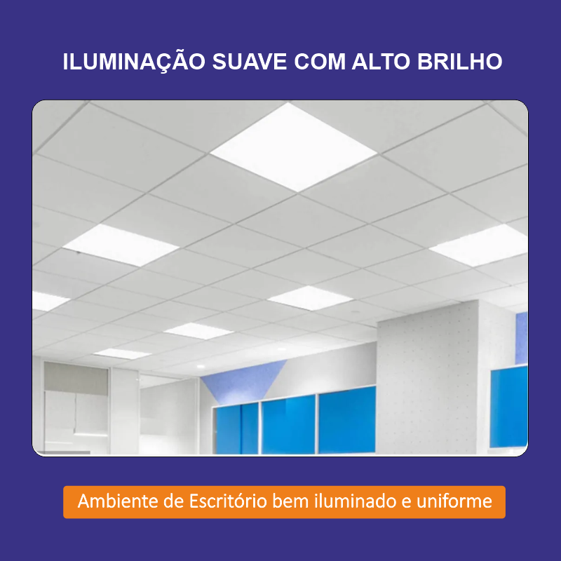 Luminária Plafon Painel Led Embutir 42x42 4000k Branco Neutro ...