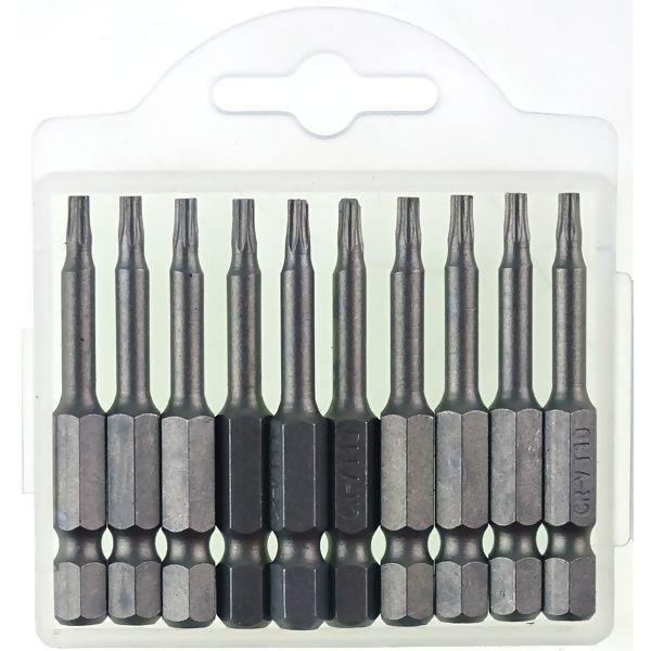 Jogo 10 Bits Ponta Torx 10 para Parafusadeira 50mm Starfer | MadeiraMadeira