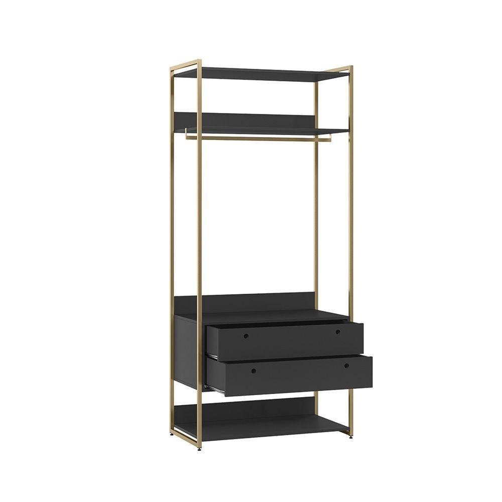 Conjunto De Módulos Guarda-roupa P/ Closet Industrial Olivar 4 Gavetas ...