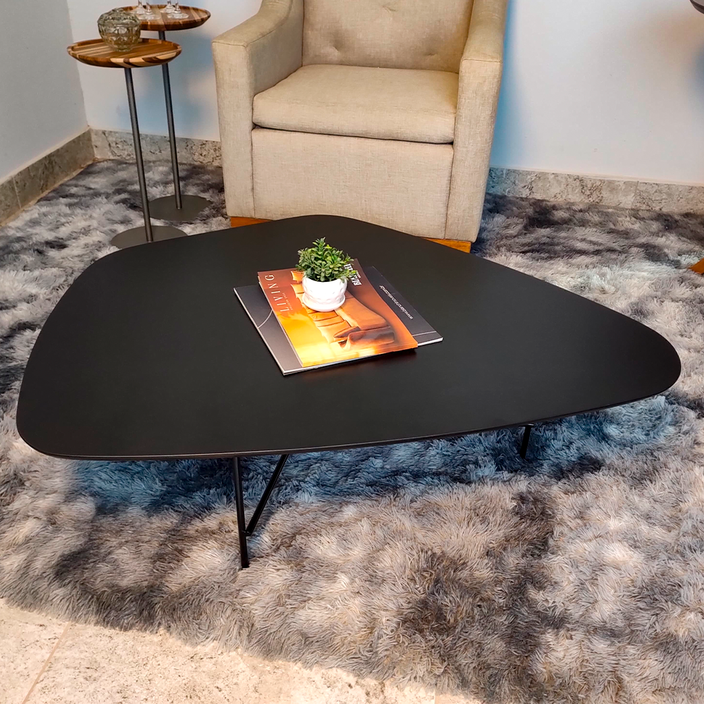 Mesa de Centro Capri Dark Formato Orgânico 116x30 | MadeiraMadeira