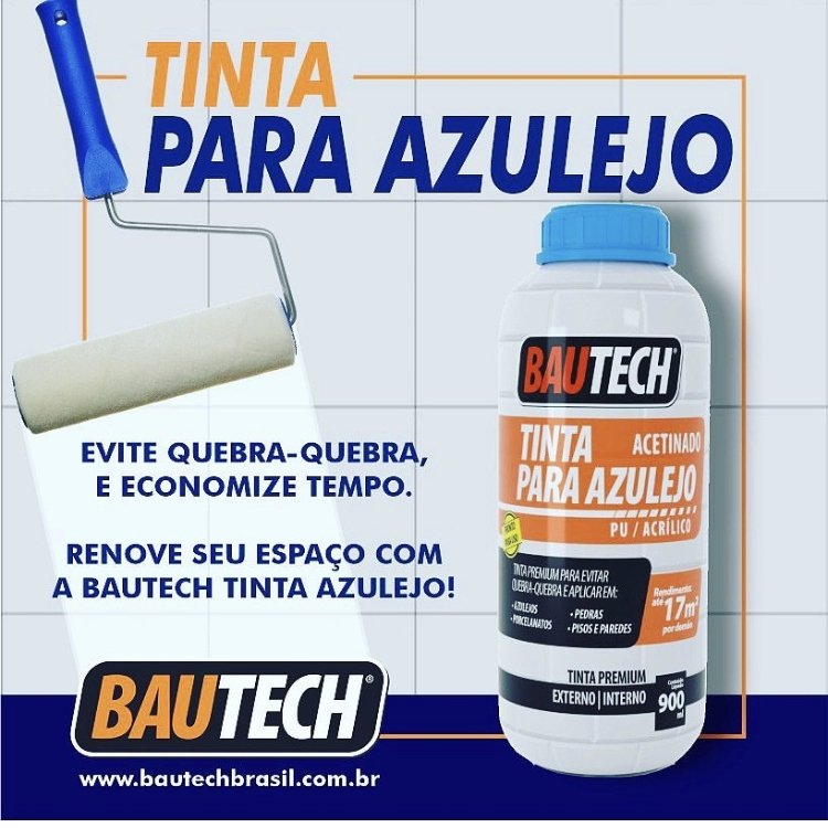 Tinta Azulejo Acetinada Branca - Bautech | MadeiraMadeira