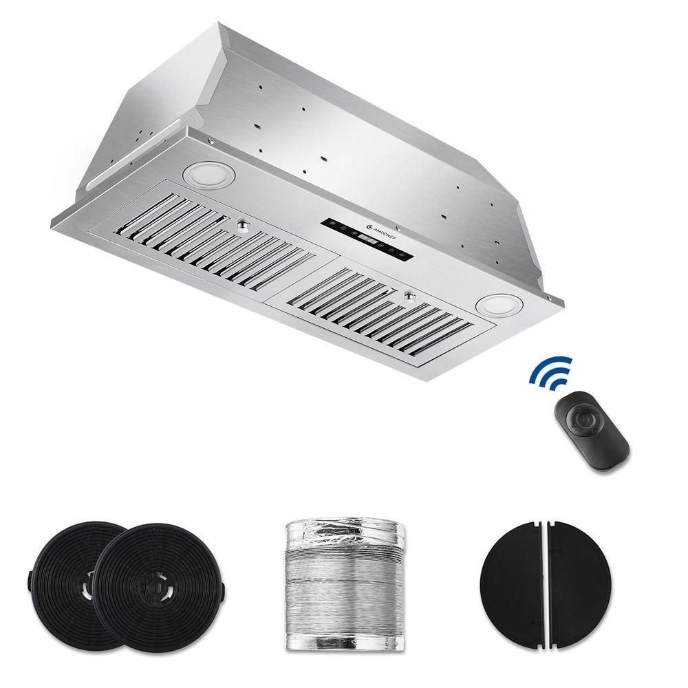 Coifa Amzchef Embutida 30, Aço Inox, 900 Cfm, 3 Velocidades e Led ...