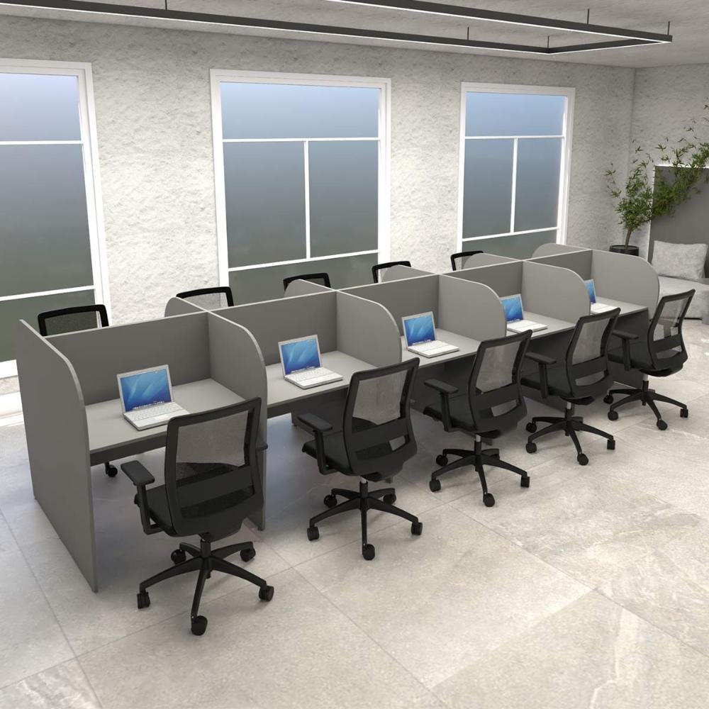 Espaço de Trabalho Call Center para 10 Pessoas Cs 4,60m F5 Cor:cinza ...