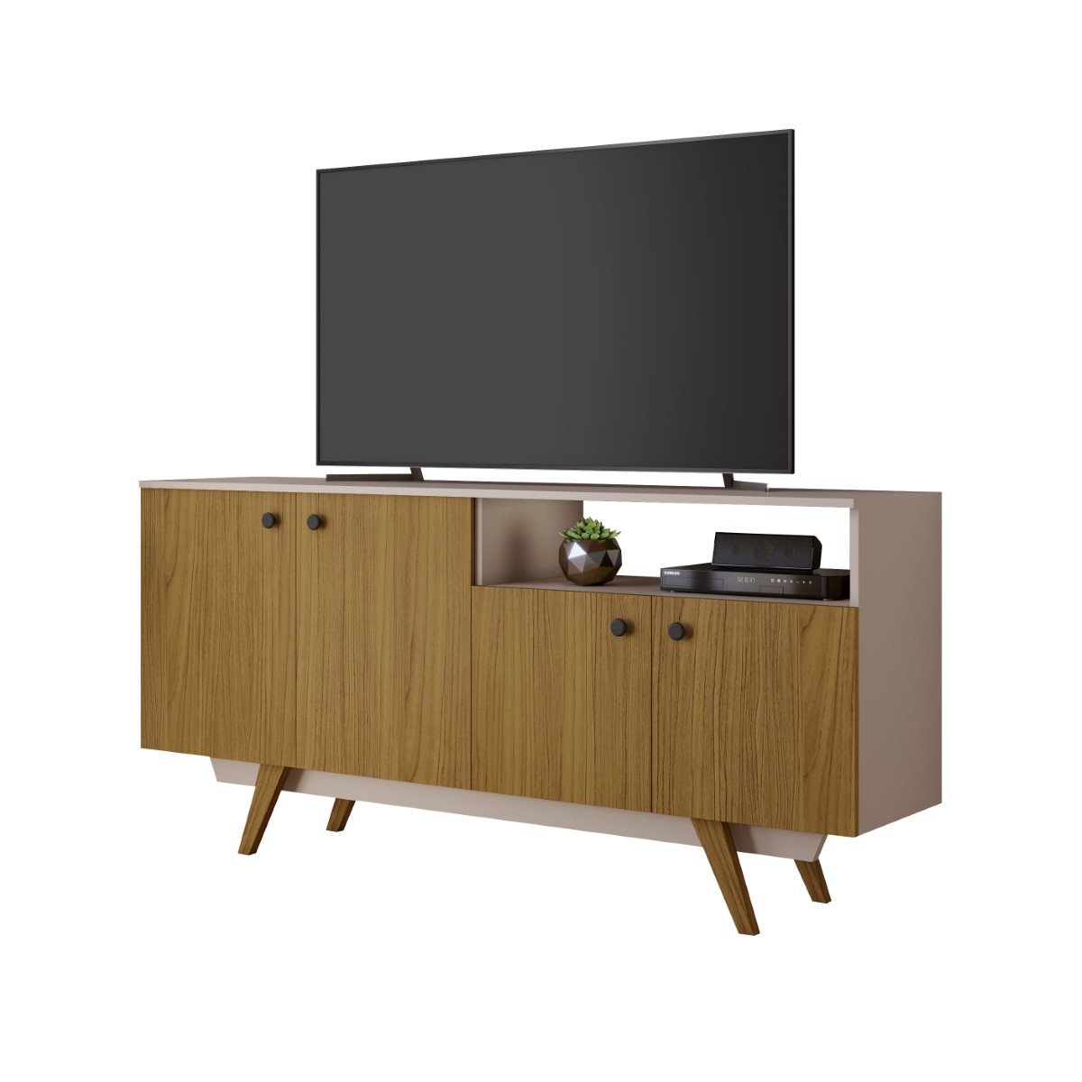 Rack Conquista TV Até 65 Polegadas JCM Móveis:Off/Freijó | MadeiraMadeira