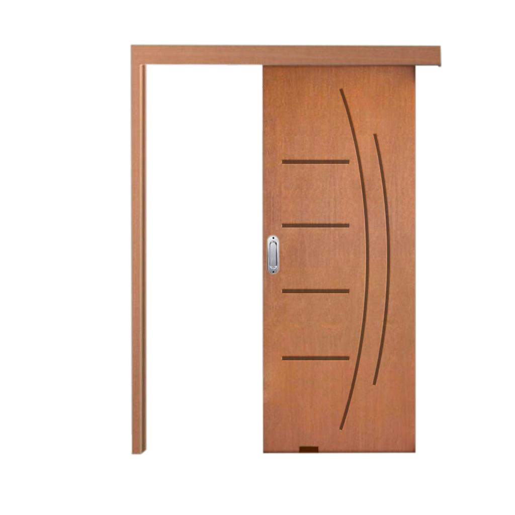 Porta de Correr Madeira 210x70 frisada sem Fechadura Ecookits ...