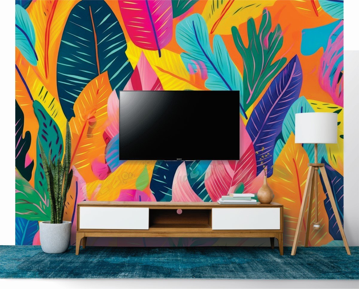 Papel de Parede 3D Painel 3,5M Folha Bananeira Decorada Jadim Realista ...