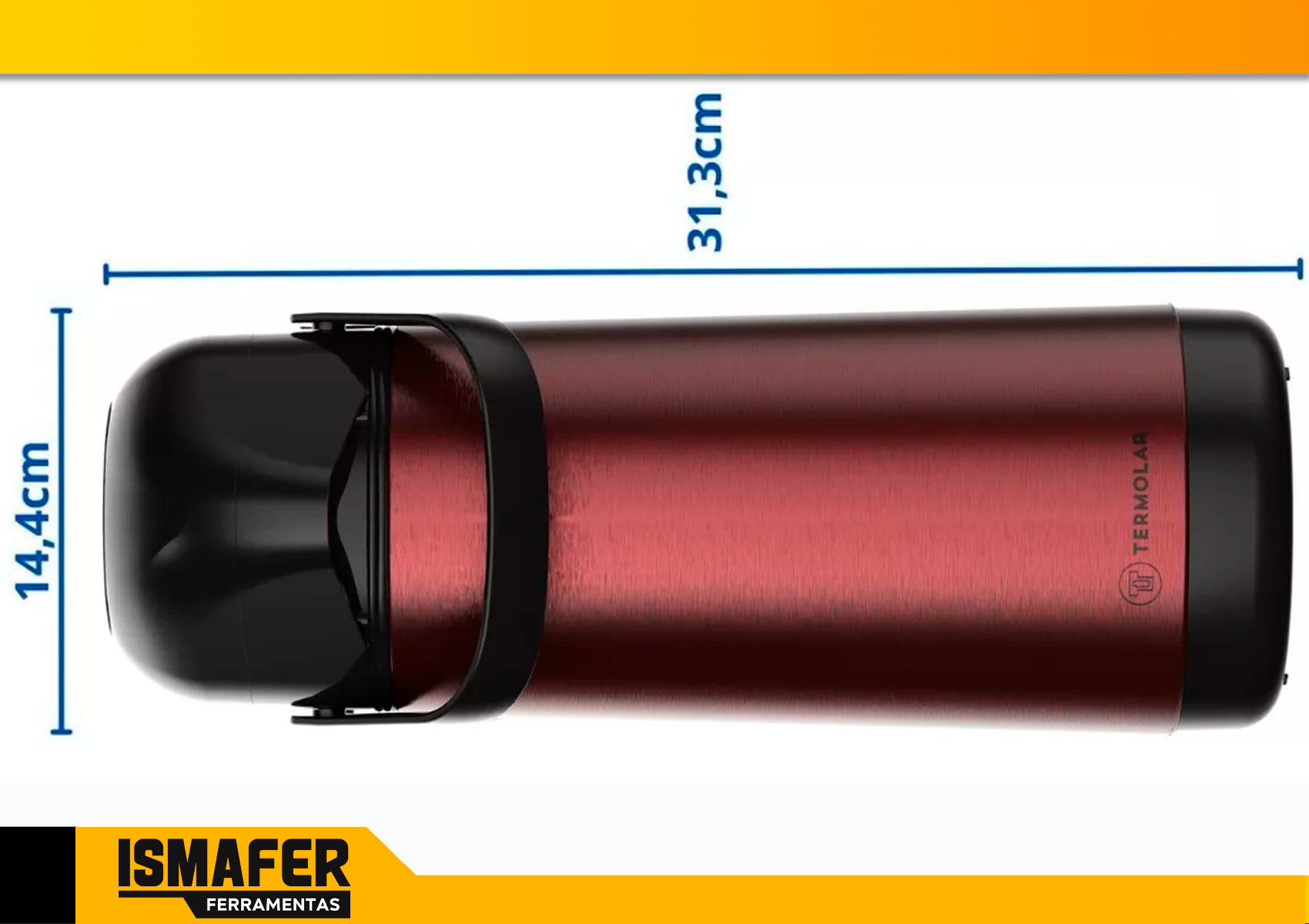 Garrafa térmica Termolar Lúmina 1L Pressão Inox | MadeiraMadeira