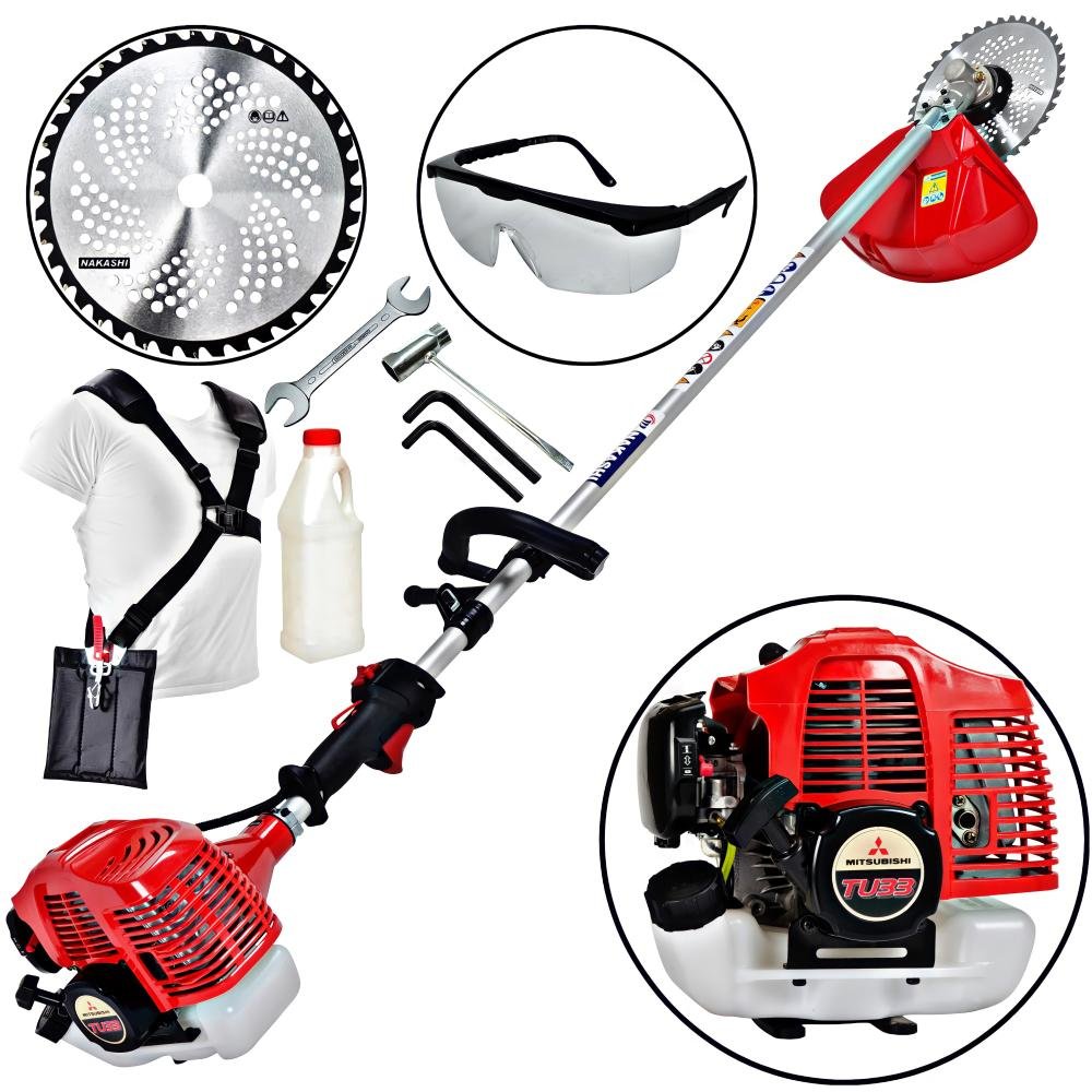 Roçadeira Profissional Nakashi T331M Com Guidão e Motor TU33 Ideal Para ...