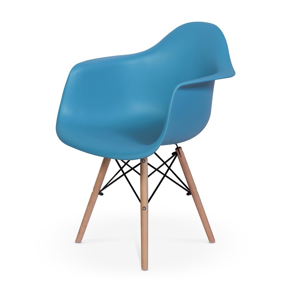 Cadeira Charles Eames Eiffel Wood Daw Com Braços Design Turquesa ...