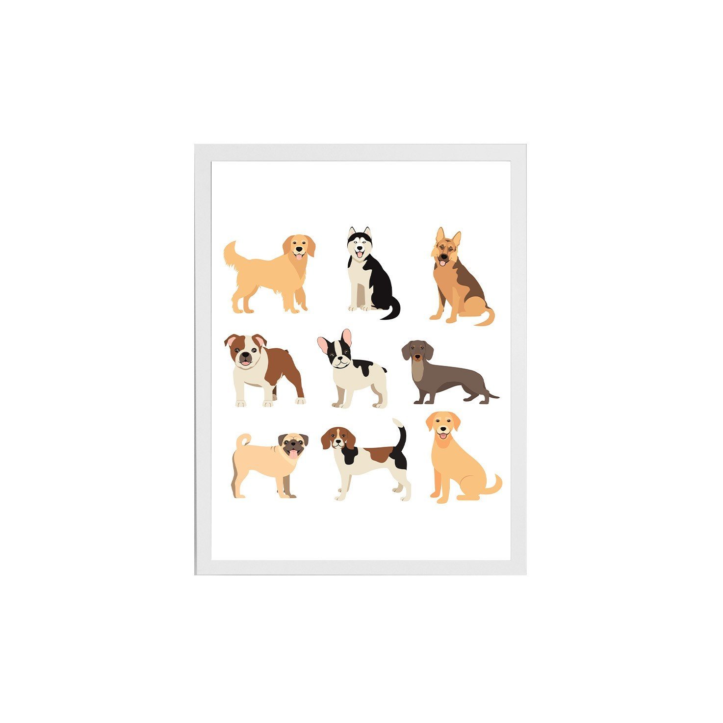 Quadro com moldura Meus Dogs | MadeiraMadeira